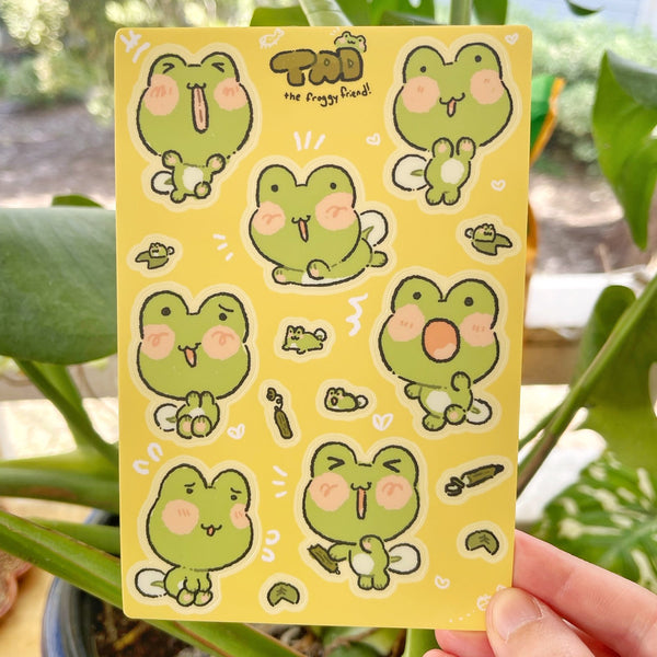 Tad the Frog Sticker Sheet – Cool Art Store